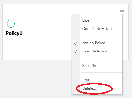 How to remove a policy in ControlPoint