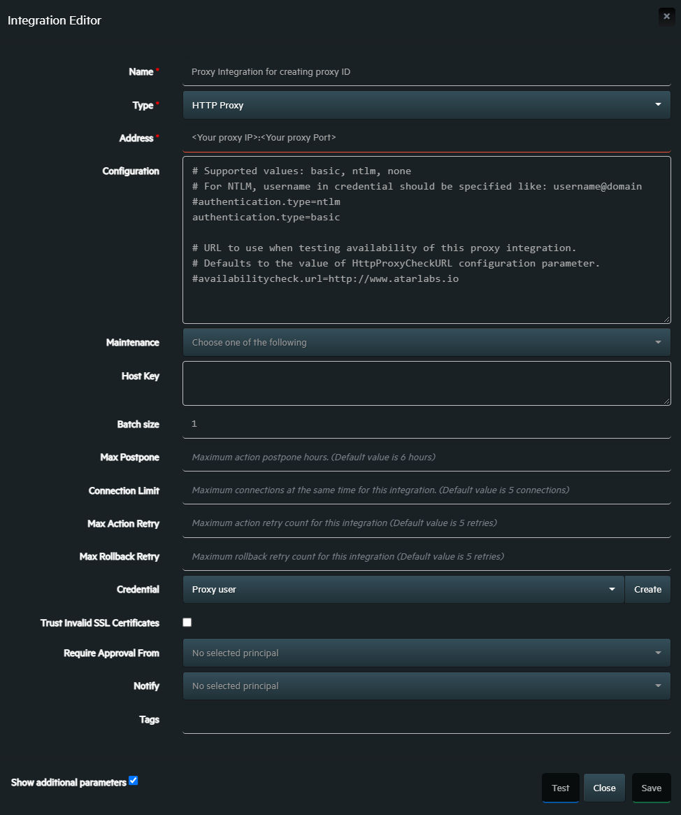 How to configure SOAR proxy for interacting with external service?