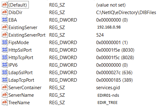 NetIQ eDirectory Installer screen populates "error" on multiple fields ...