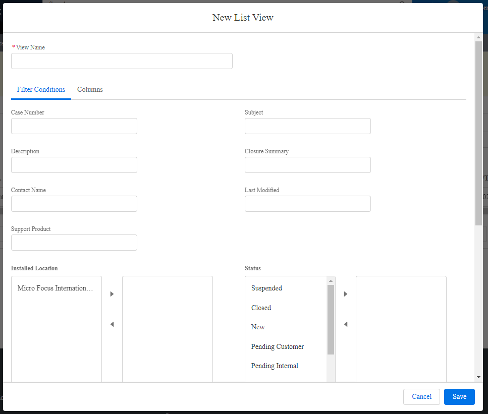New features added to the Case Views screen on the Customer portal