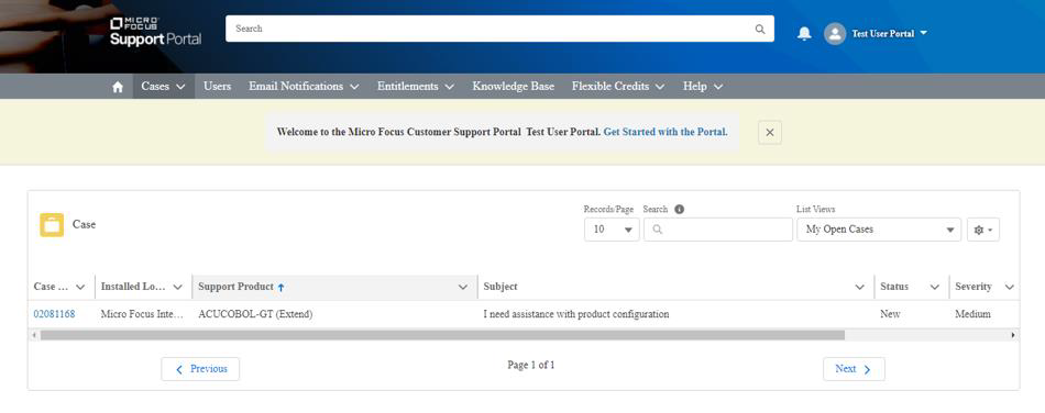 New features added to the Case Views screen on the Customer portal