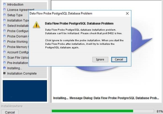 [uCMDB] Data Flow Probe PostgreSQL error: Please check that port 5432 is free
