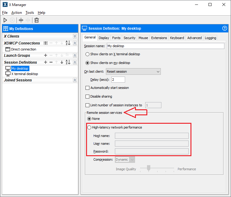 Using X Manager and X Manager for Domains over network connections with ...