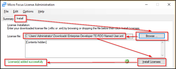 How to install XML licenses on Micro Focus License Manager - License ...