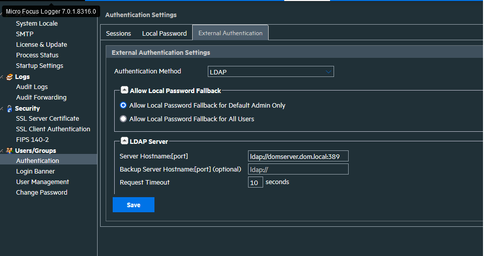 Config LDAP login For Arcmc or Logger