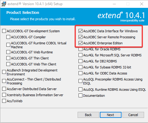 Install and setup of AcuXDBC client and server on Windows