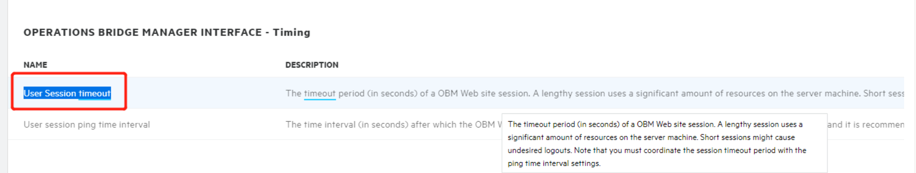 The Infra settings "User Session timeout" does not lead to login timeout