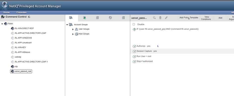 Configuration steps for usrun in NetIQ PAM