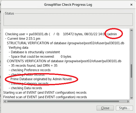 How to find the owner of a prime user database
