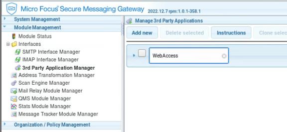 How to link Webaccess 18.2 and Secure Messaging Gateway 7 ( wasp )