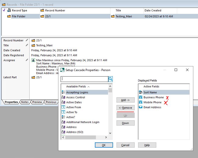 Customize the metadata to be displayed under a multiple values field on records ViewPane