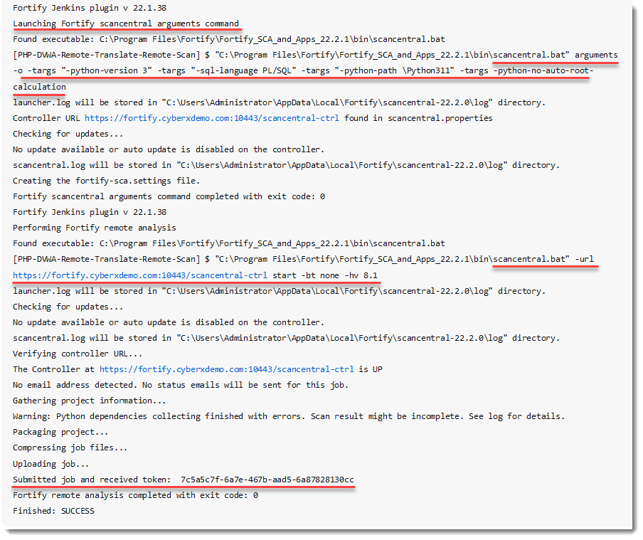 Fortify SCA : How to create a PHP Remote Translate Remote Scan Project