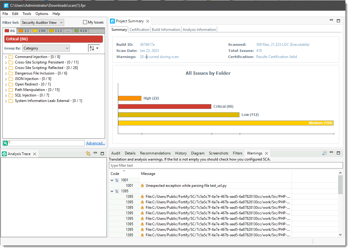 Fortify SCA : How to create a PHP Remote Translate Remote Scan Project
