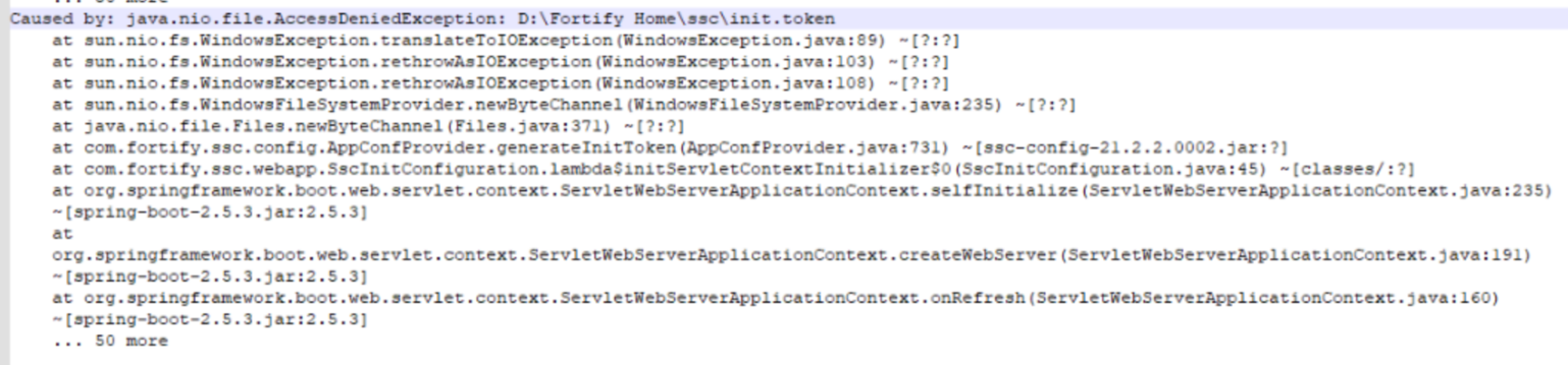 SSC got AccessDeniedException on init.token