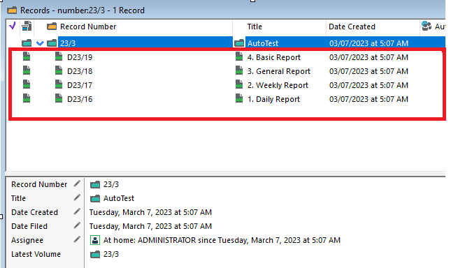 Automatic subfolders are not generated in correct order from the record type setting