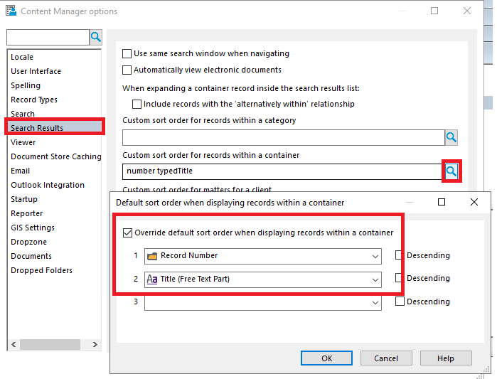 Automatic subfolders are not generated in correct order from the record type setting