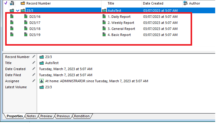 Automatic subfolders are not generated in correct order from the record type setting