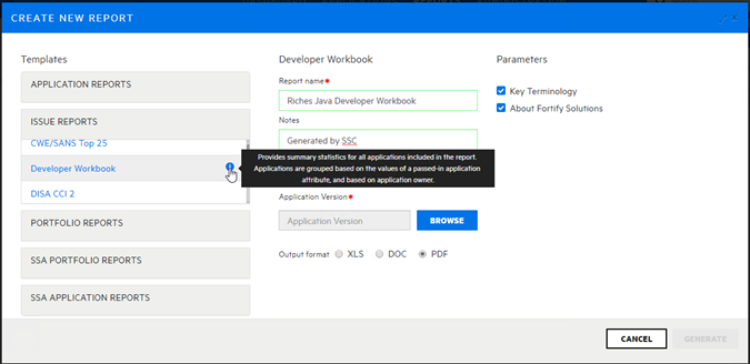 How to generate reports in SSC