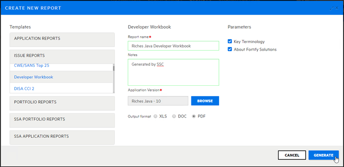 How to generate reports in SSC