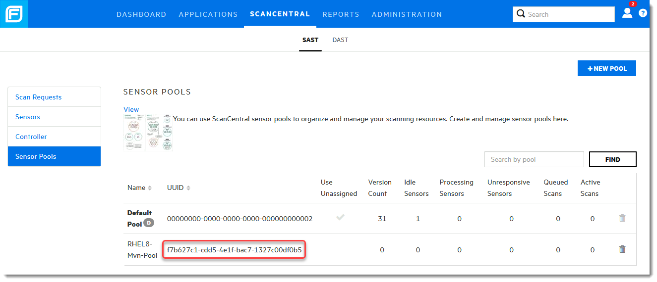 Fortify SSC : How to submit the Scan Job to a specific Sensor Pool?