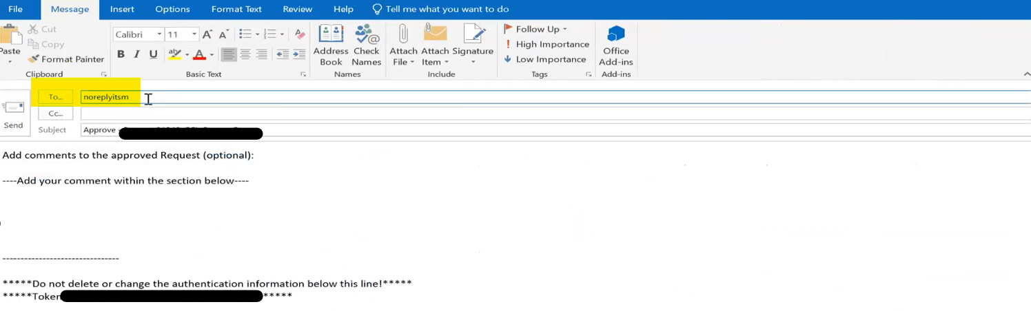 SMAX Mail "TO" field is incomplete or empty