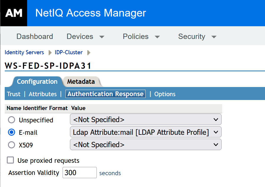 WS-Federation authentication loops between SharePoint Application and NAM IDP server