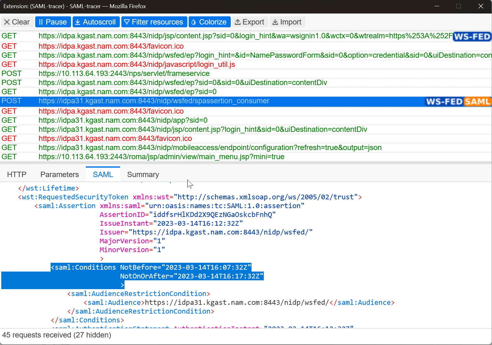 WS-Federation authentication loops between SharePoint Application and NAM IDP server