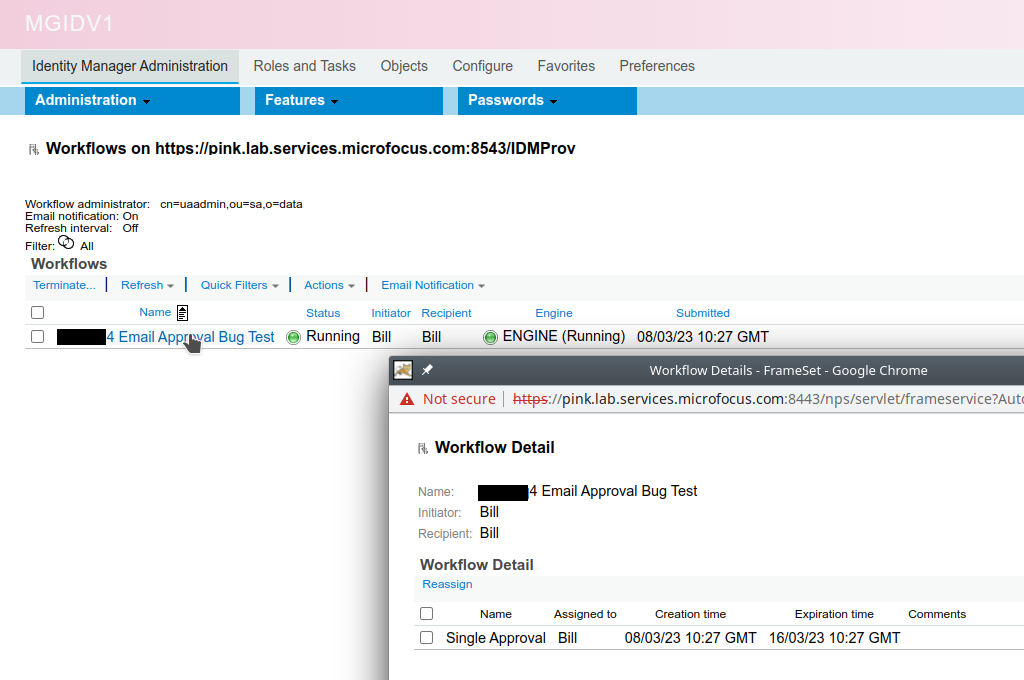 Email-based approval fails after upgrade to IDM 4.8.6 if Target FormField Post Activity is null