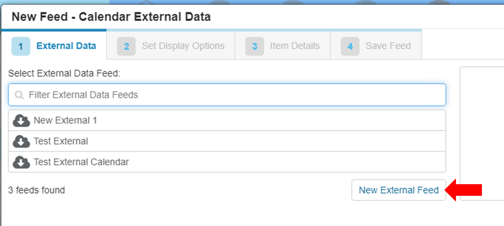 SBM: How to use External Data Feed for Calendar
