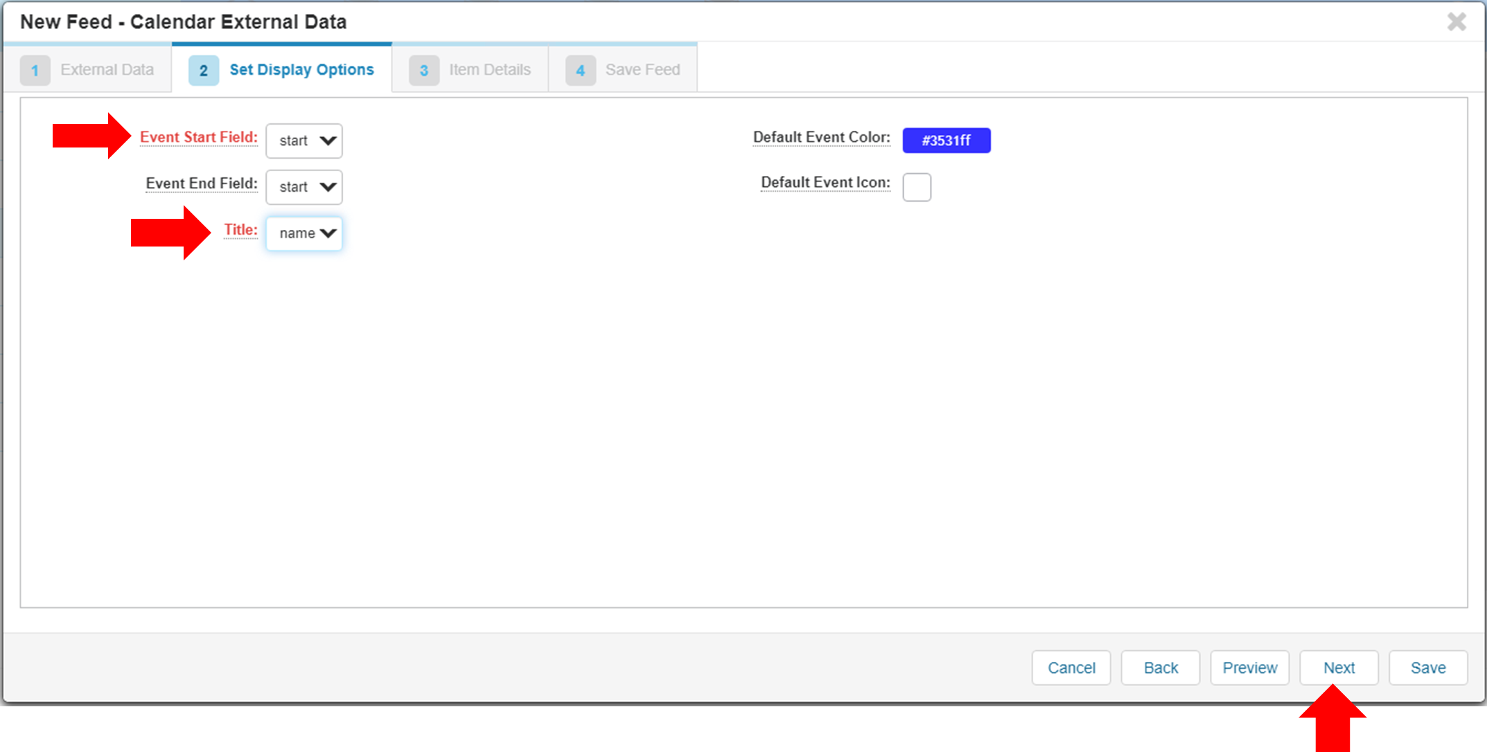 SBM: How to use External Data Feed for Calendar