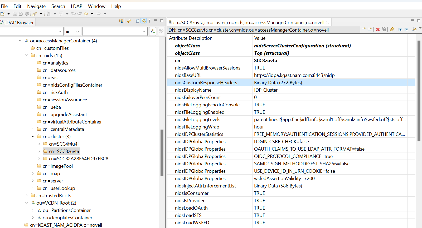 Configuring IDP server Response Headers fail to save returning "Error: Invalid data, Header Name ...