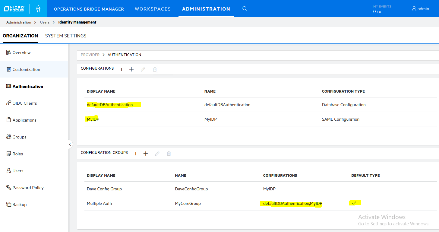 OBM IDM/SAML authentication issue after v2023.05 upgrade