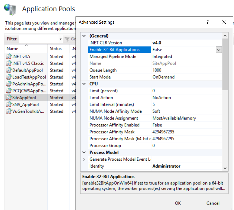 Unable to access LRE WebUI with HTTP 500.19 error
