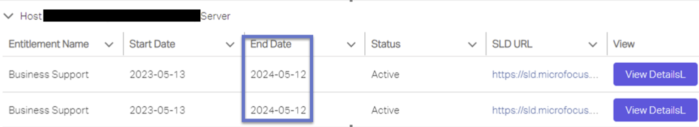 Where to find the support end date/expiration date in the Support ...