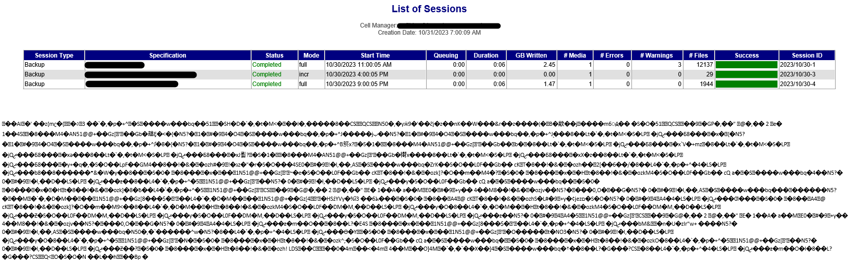 Report email of Data Protector receive with bad format