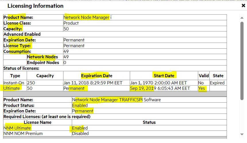NOM License packages and their capabilities