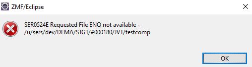 ‘SER0524E Requested File ENQ not available’ creating new zFS component
