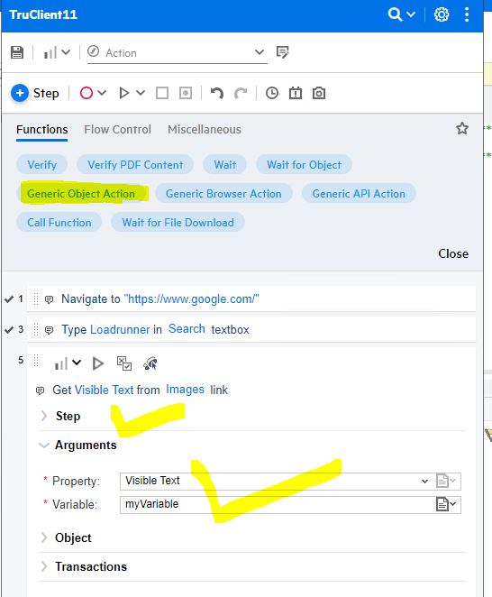 Capturing a visible text on a webpage with TruClient Protocol