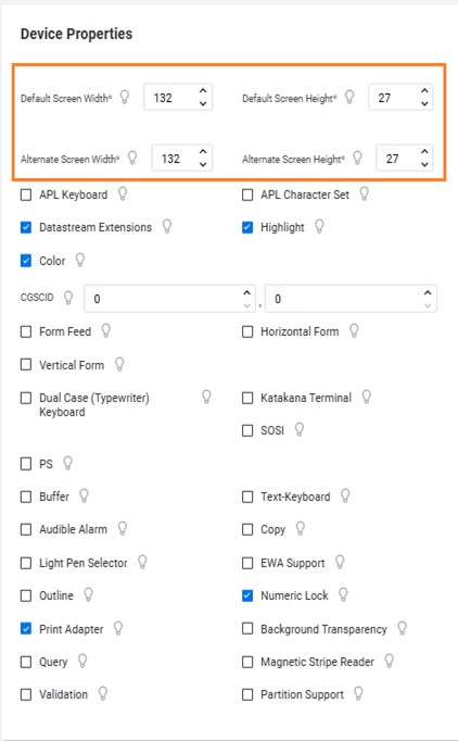 Enable 27x132 Screen Resolution on Terminal Emulation