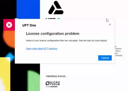 How to solve "License Configuration Problem" in UFT.
