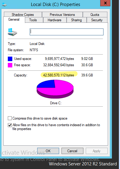 How Disk capacity monitored by Dynamic Disk Space Monitor, total ...