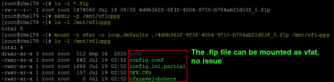 Configure Operating System hangs, "Mount command results: mount: unknown filesystem type 'vfat ...