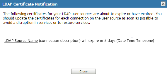 LDAP Certificate Notification