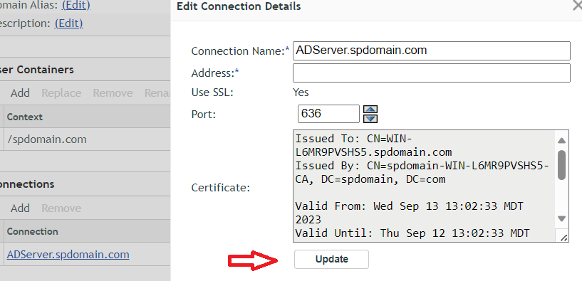 LDAP Certificate Notification