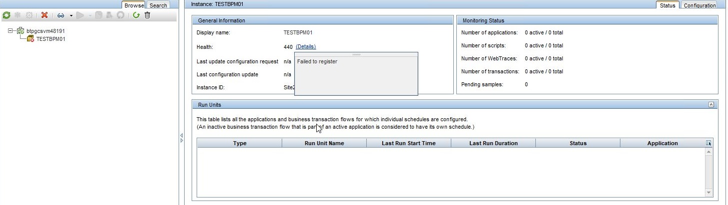 BPM cannot connect to APM by 440 error ("Failed to register" shows in detail)