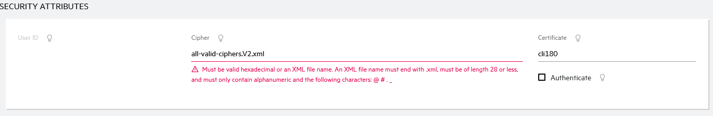 When defining CICS URI Map a hyphen character in the Ciphers XML file name is invalid