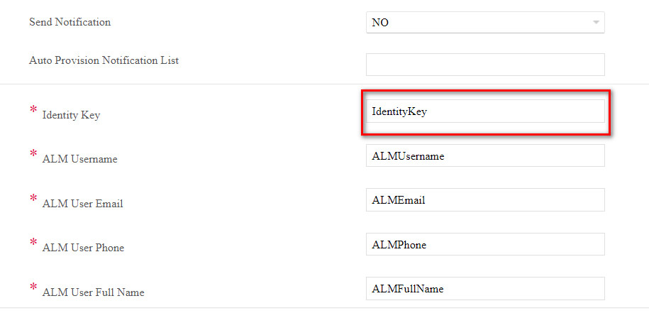 How to setup Identity Key attribute in Azure AD for SSO