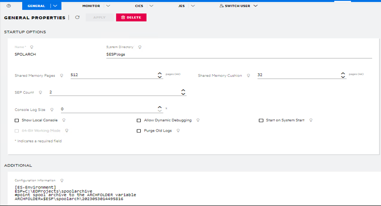 View spool archive files in ESMAC and ESCWA