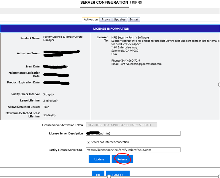 Fortify LIM: Failed to register concurrent license after moving to new LIM server.