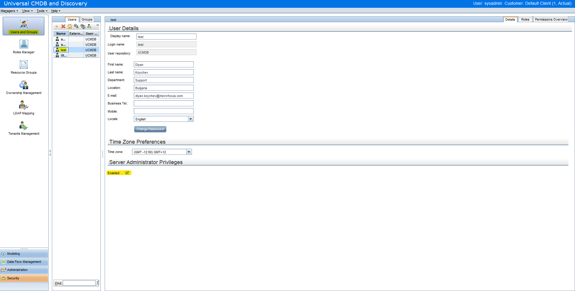 UCMDB How to reset sysadmin password to access to JMX console.